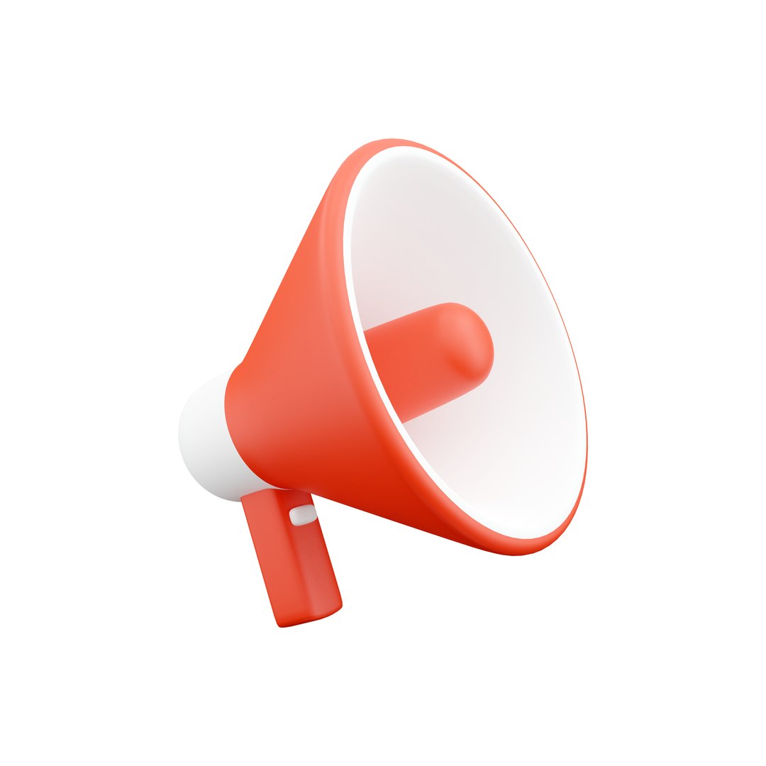 Red Loudspeaker Icon Megaphone Model - TurboSquid 2074890