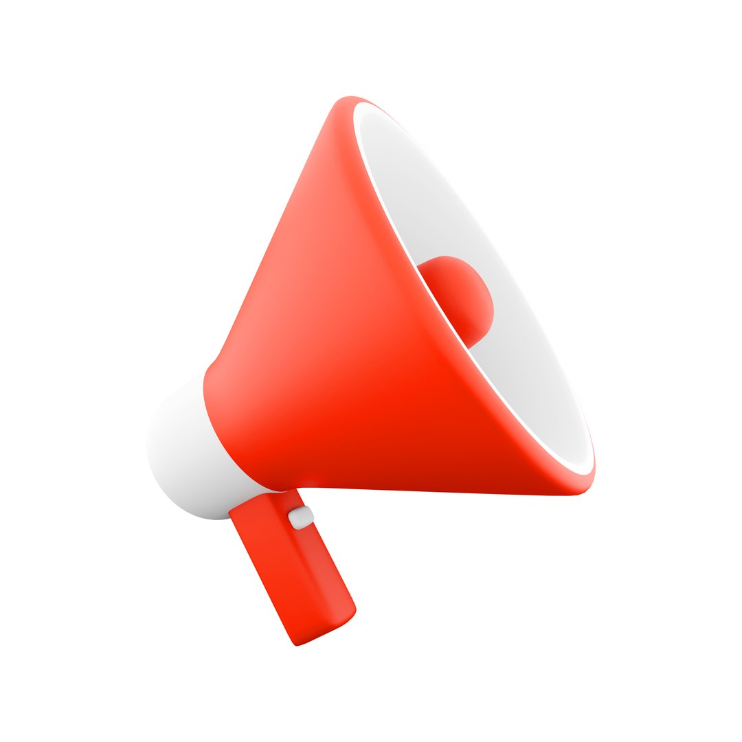 Red Loudspeaker Icon Megaphone Model - TurboSquid 2074890