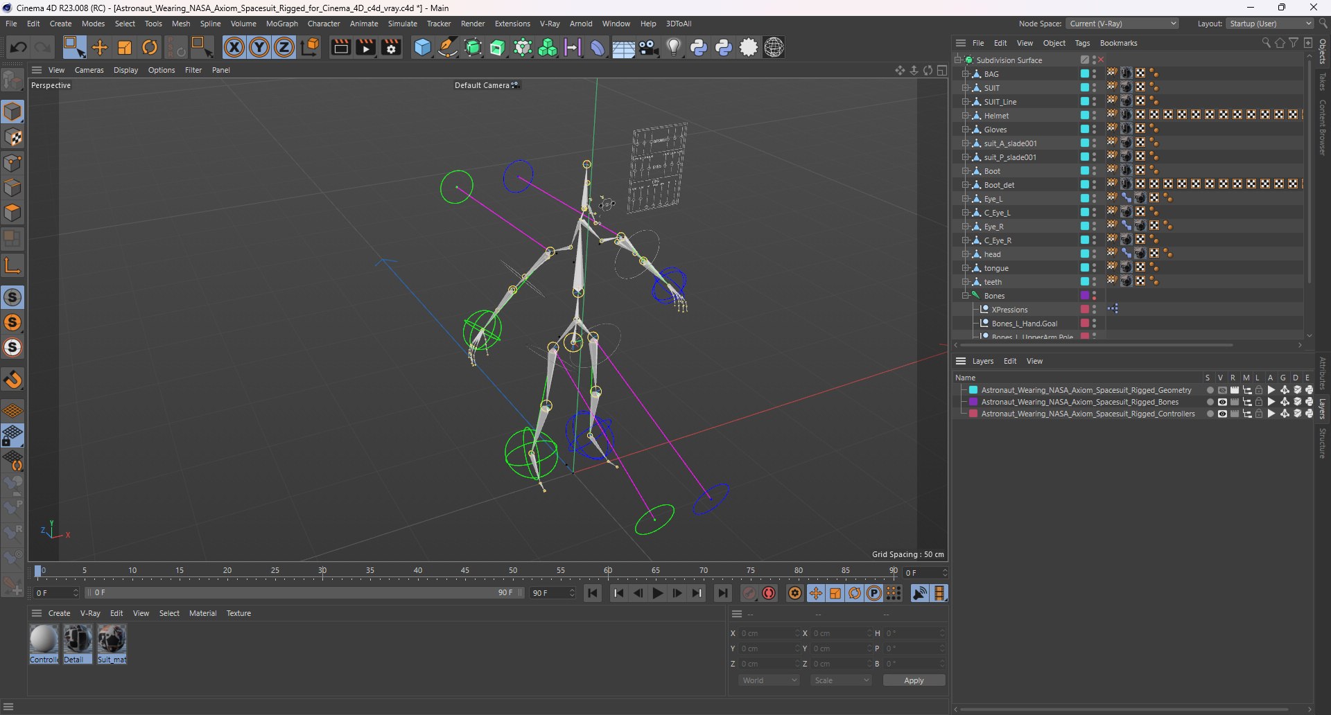 3D Astronaut Wearing NASA Axiom Spacesuit Rigged For Cinema 4D Model - TurboSquid 2316316