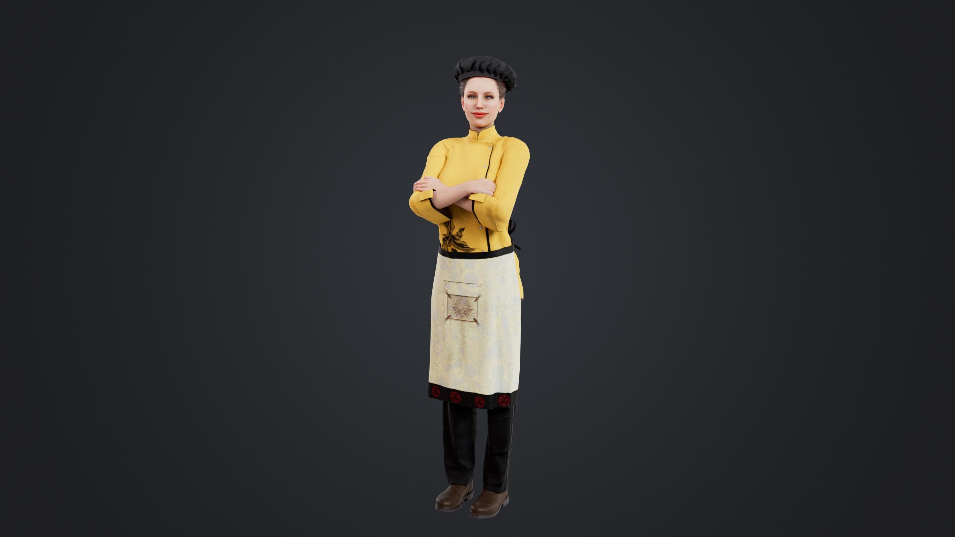 3D Model Female Chef Rigged - TurboSquid 2322820