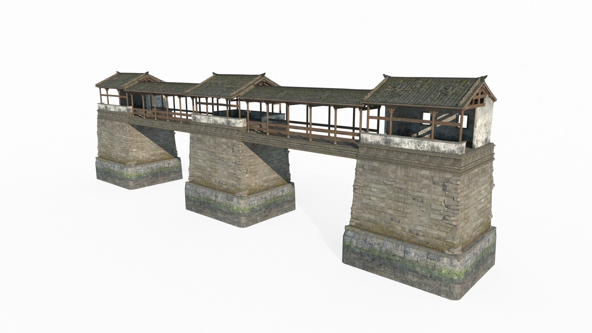 Ancient Asian Architecture Wind And Rain Bridge 3D - TurboSquid 2132102