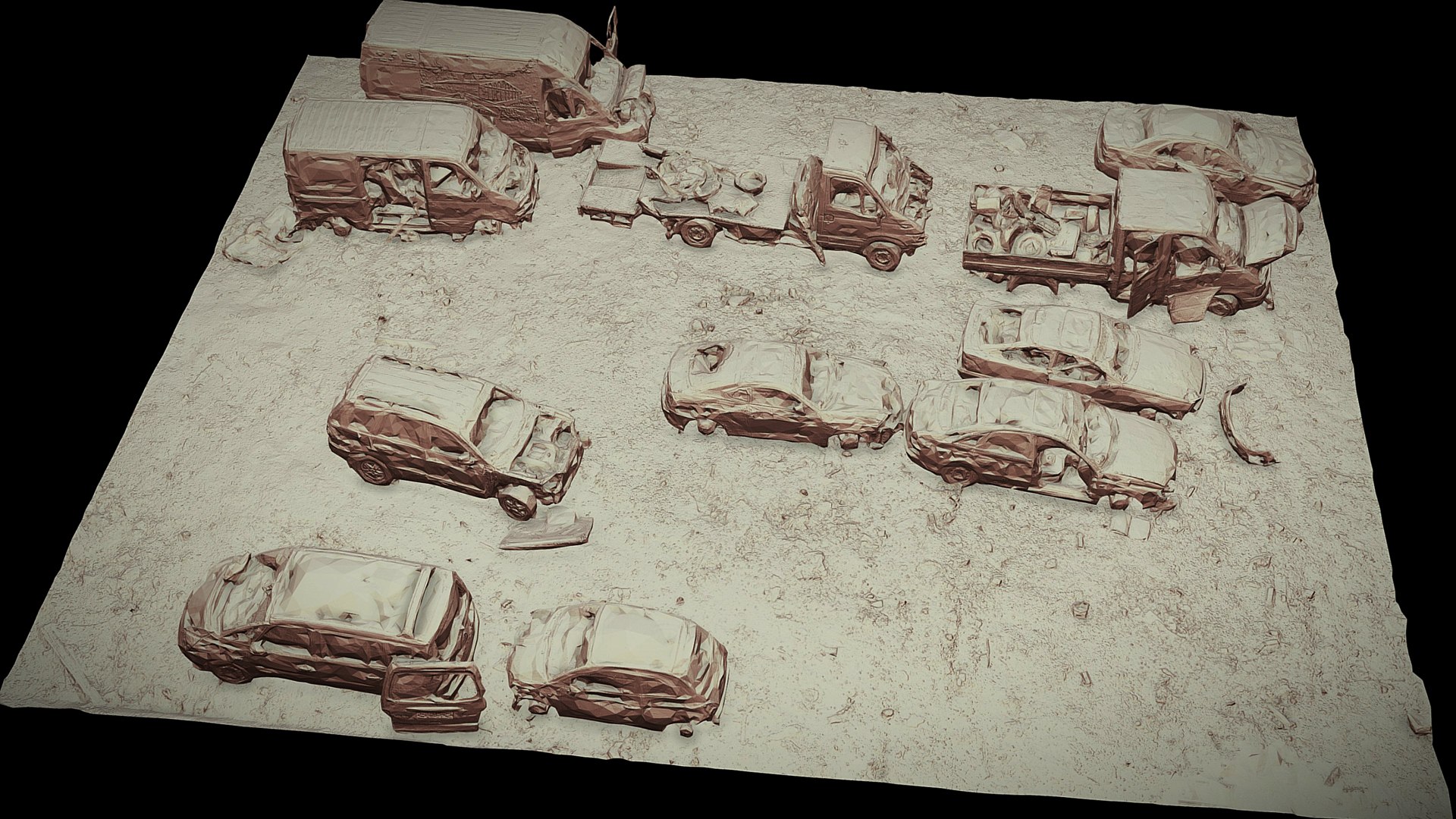 Abandoned Cars Wreckage Terrain Part1 Photogrammetry Model - TurboSquid ...
