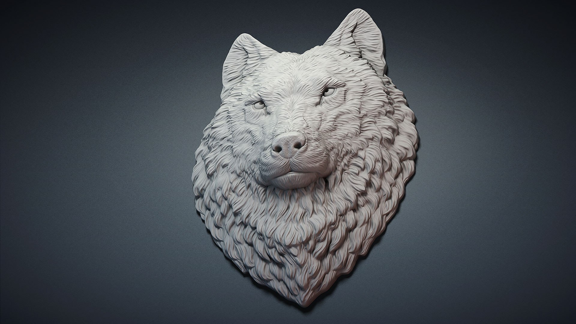 Wolf Face Bas-relief Sculpture 3D - TurboSquid 1911104