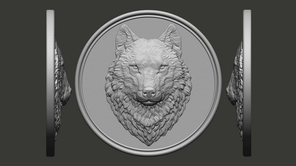 Wolf Face Bas-relief Sculpture 3D - TurboSquid 1911104