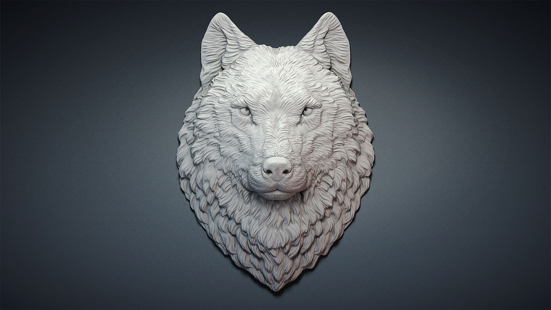 Wolf Face Bas-relief Sculpture 3D - TurboSquid 1911104