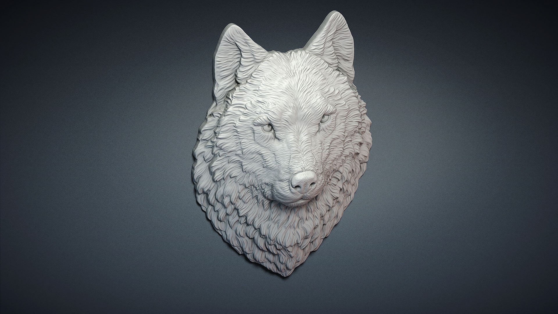 Wolf Face Bas-relief Sculpture 3D - TurboSquid 1911104
