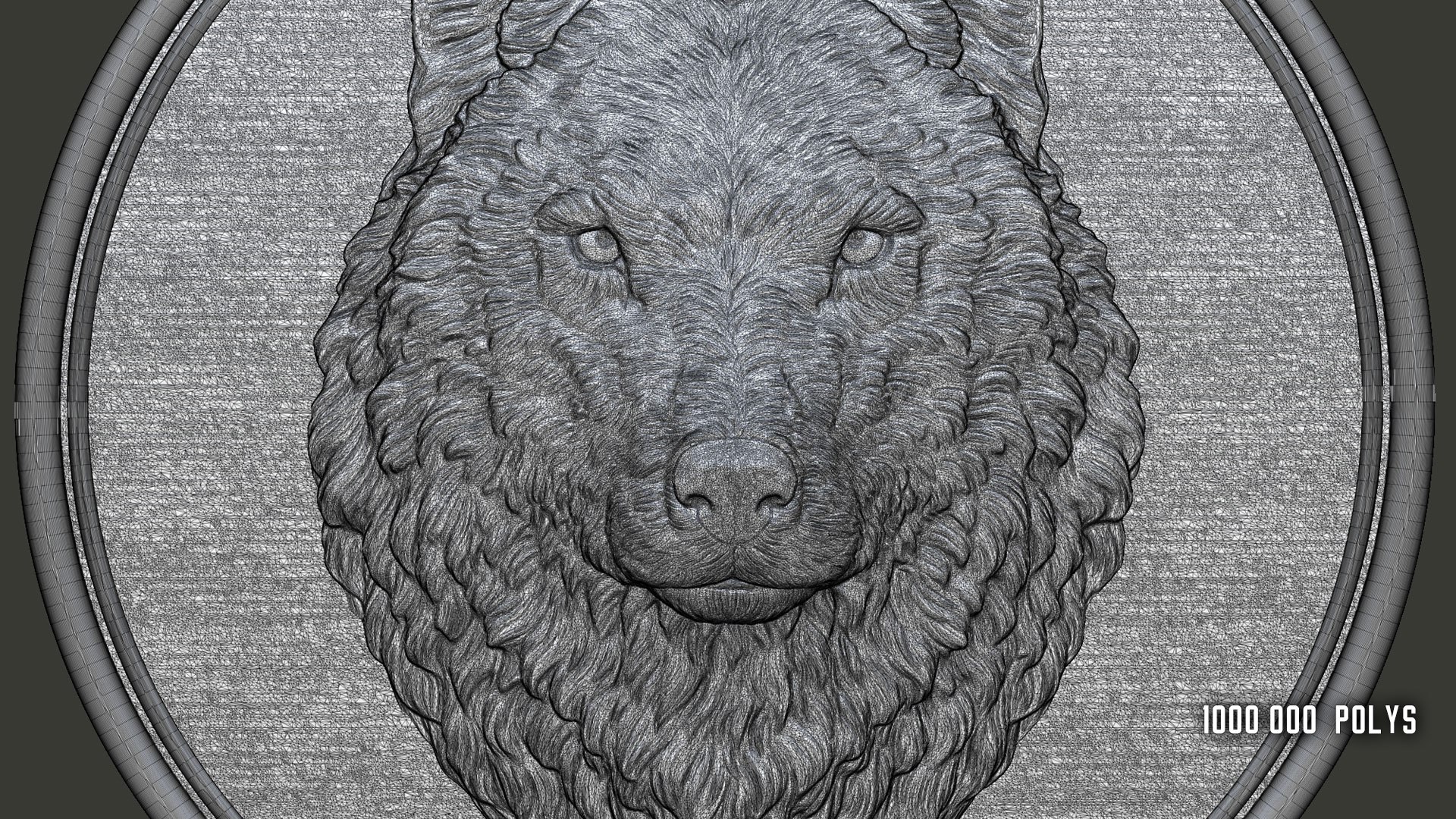 Wolf Face Bas-relief Sculpture 3D - TurboSquid 1911104