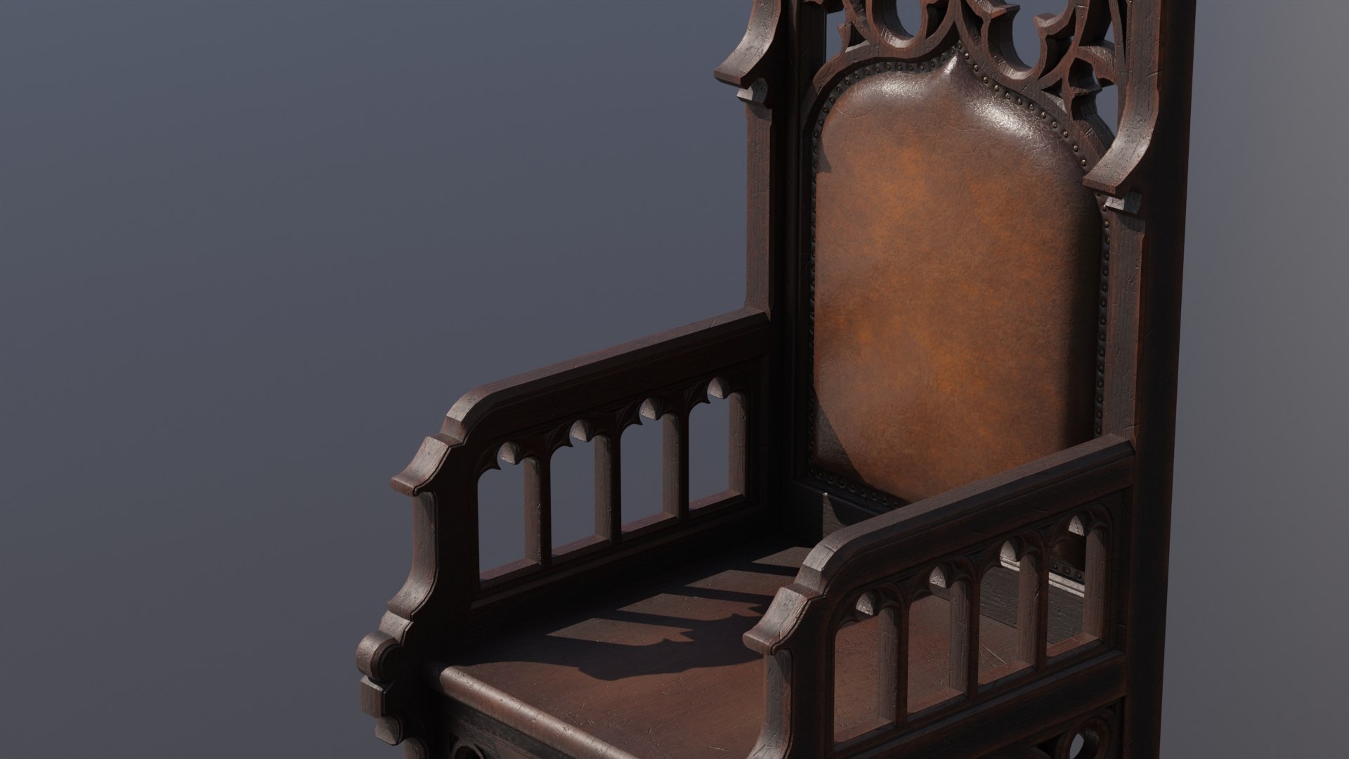 3D Gothic Chair Model - TurboSquid 2143388