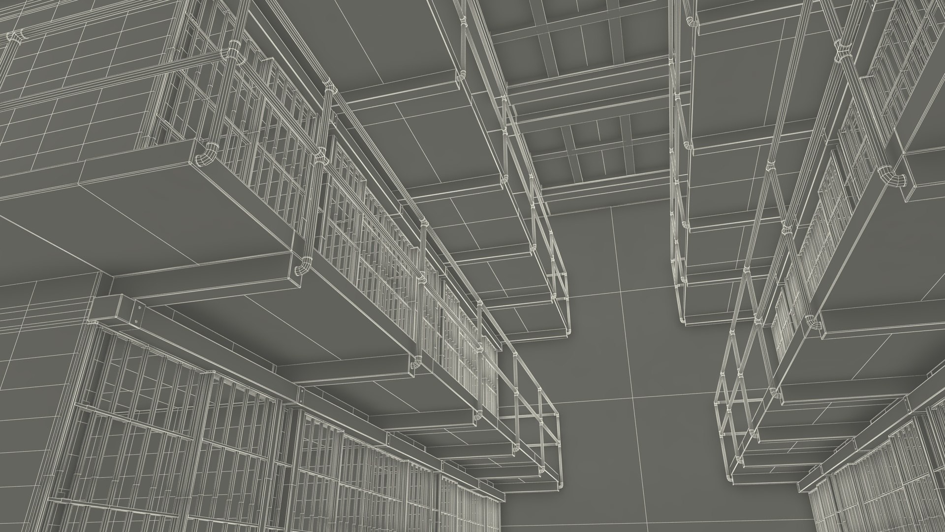 3D Model Alcatraz Block Cellhouse - TurboSquid 2068817