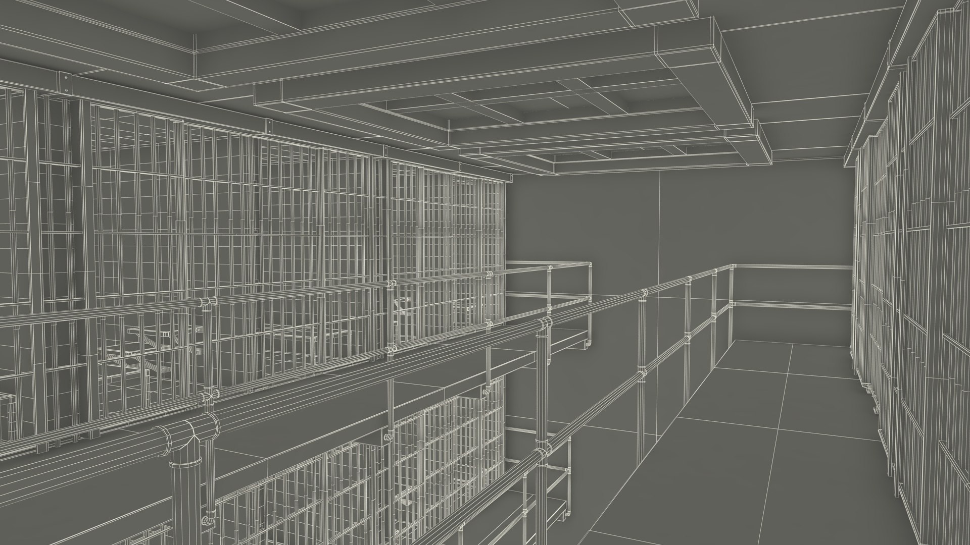 3D Model Alcatraz Block Cellhouse - TurboSquid 2068817