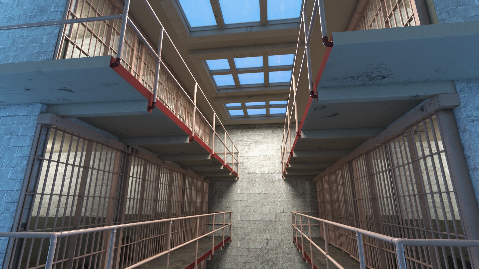 3D model Alcatraz Block Cellhouse - TurboSquid 2068817