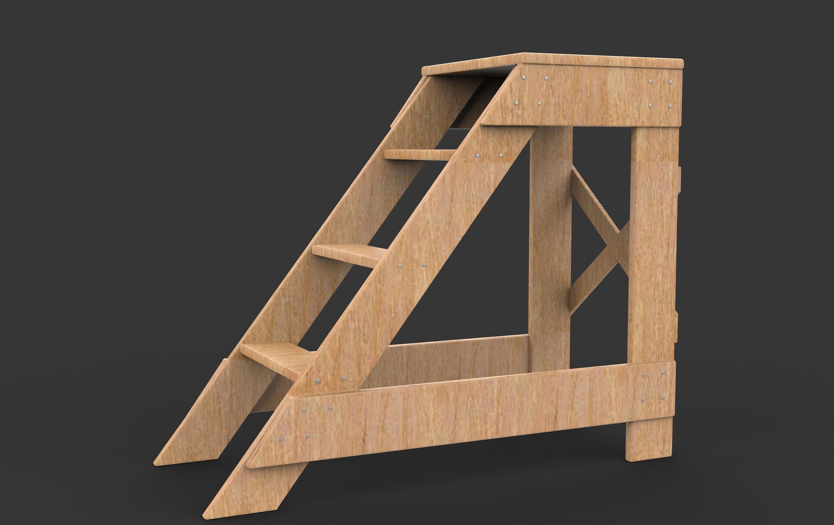 Wooden Step Ladder 3D Model 3D - TurboSquid 2363296