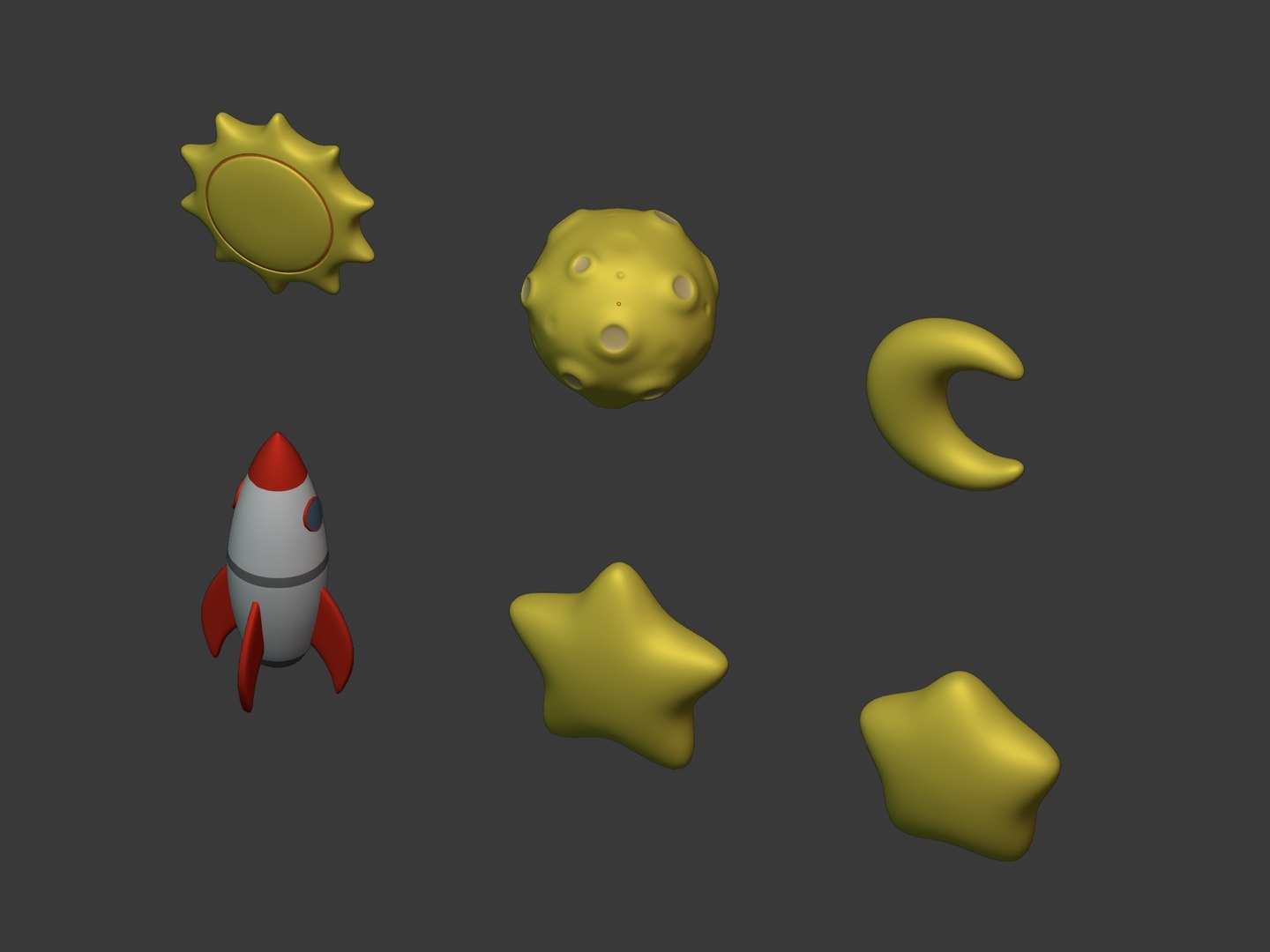 3D Cartoon Stars - TurboSquid 1291021