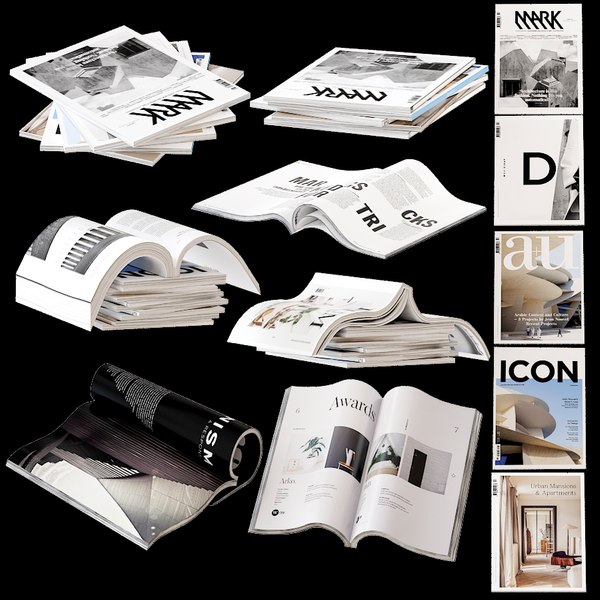 Magazines set 1 3D - TurboSquid 1612177