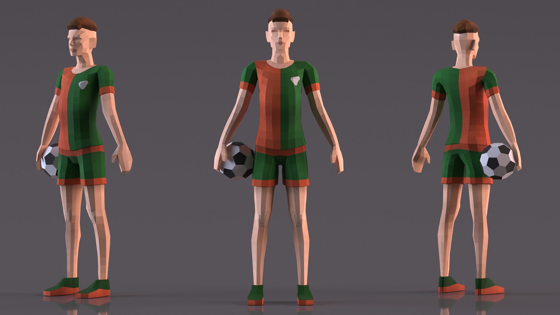 3D Football Player Low Poly Rigged For Cinema 4D Model - TurboSquid 2192282