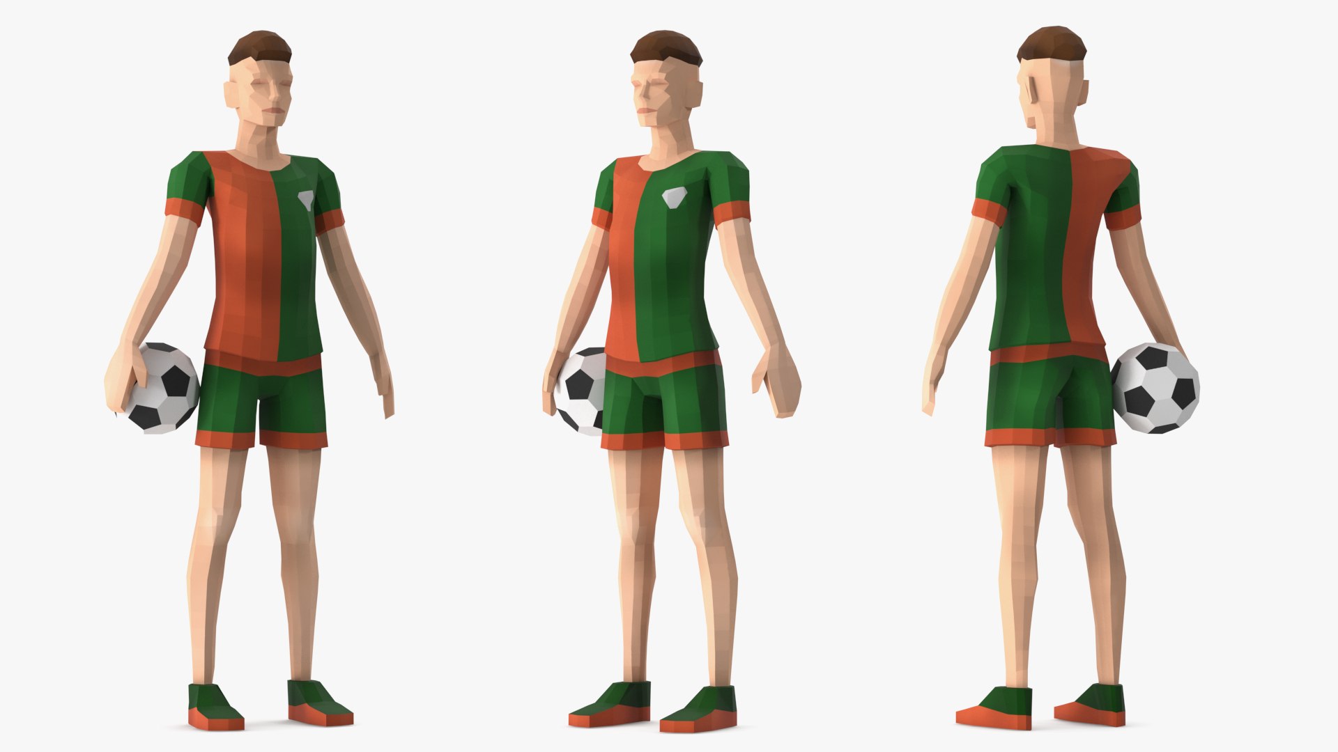 3D Football Player Low Poly Rigged For Cinema 4D Model - TurboSquid 2192282
