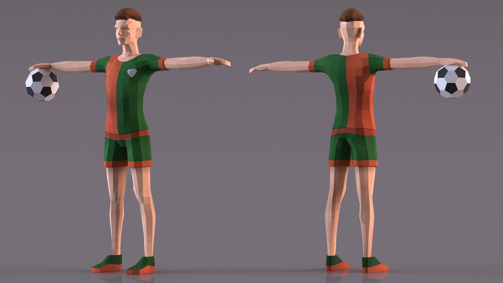 3D Football Player Low Poly Rigged For Cinema 4D Model - TurboSquid 2192282