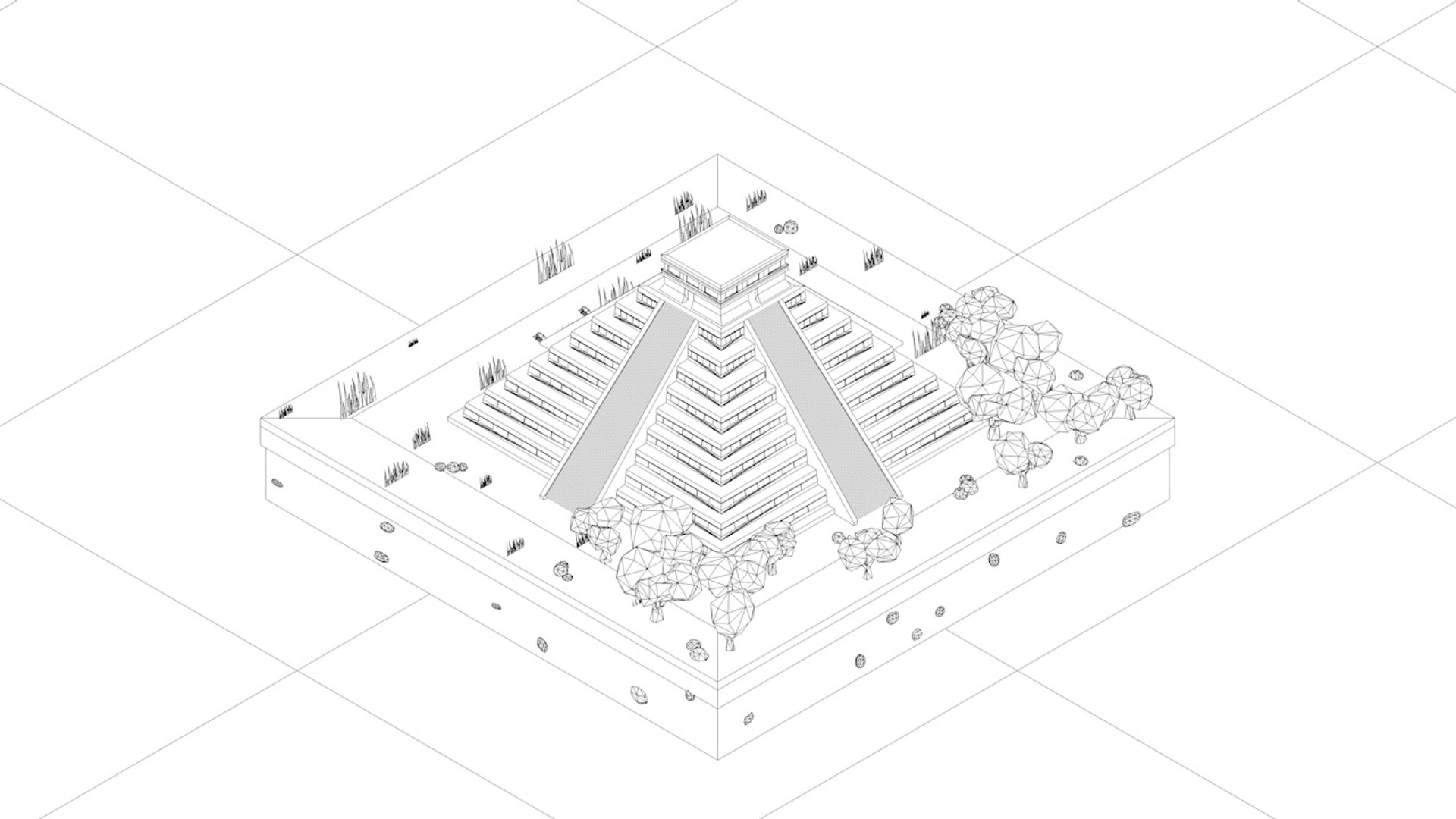 3D Cartoon Chichen Itza - TurboSquid 1622069