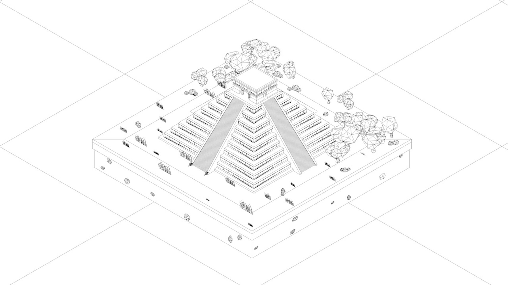 3D Cartoon Chichen Itza - TurboSquid 1622069