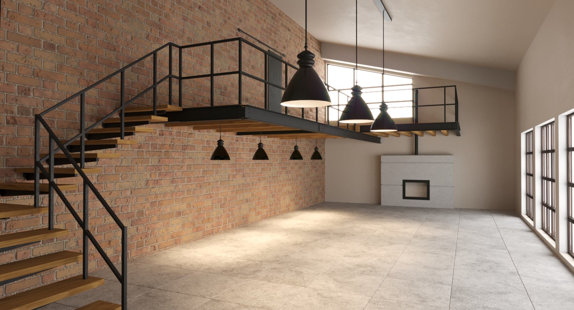 Interior Loft 3D Model - TurboSquid 1299767