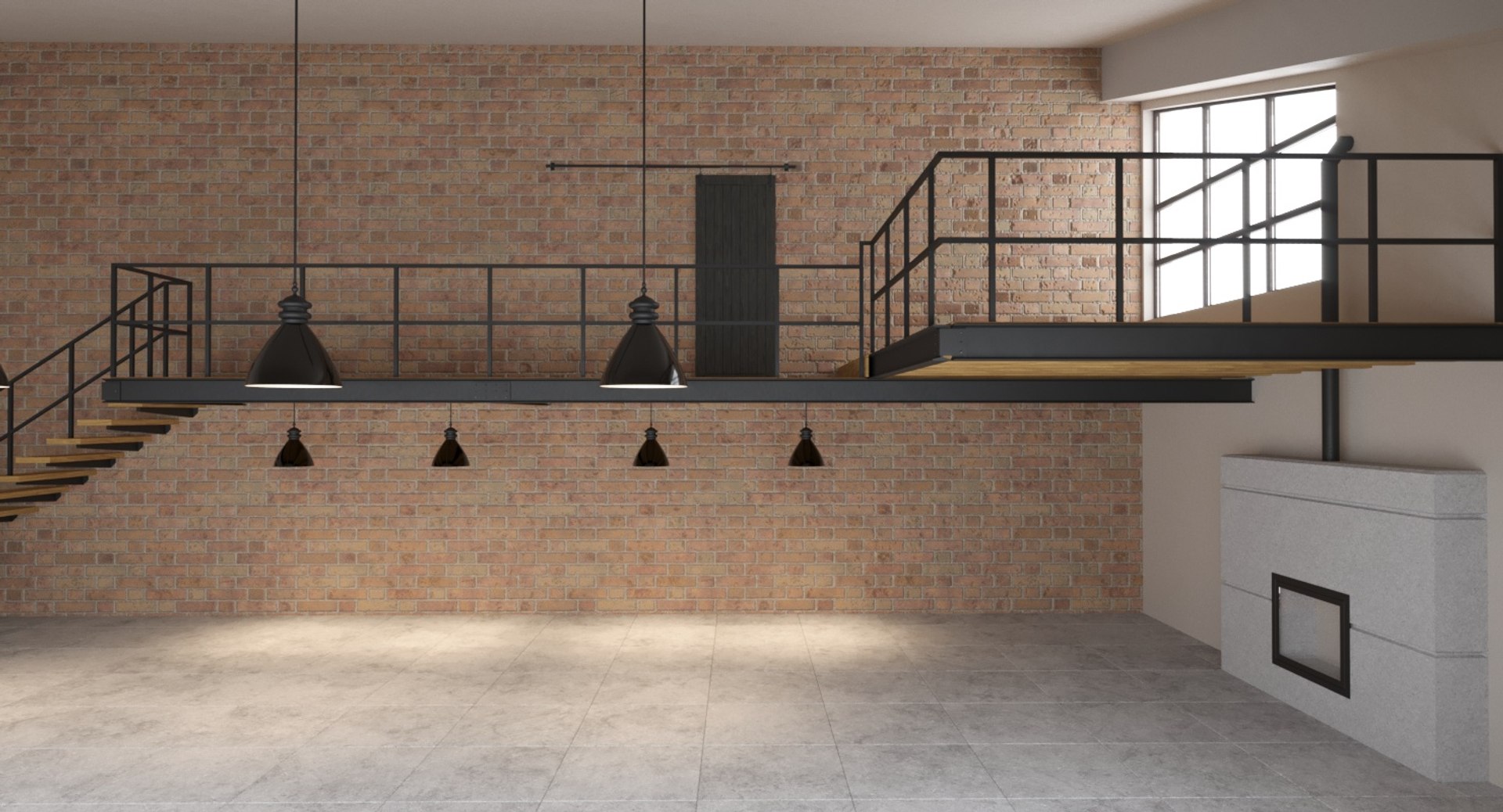 Interior Loft 3D Model - TurboSquid 1299767