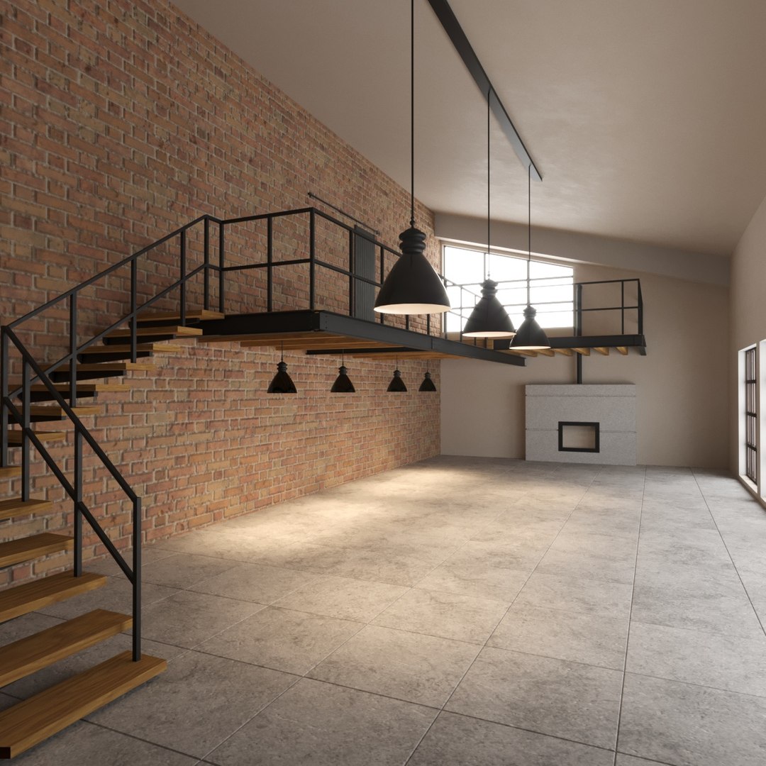 Interior Loft 3D Model - TurboSquid 1299767