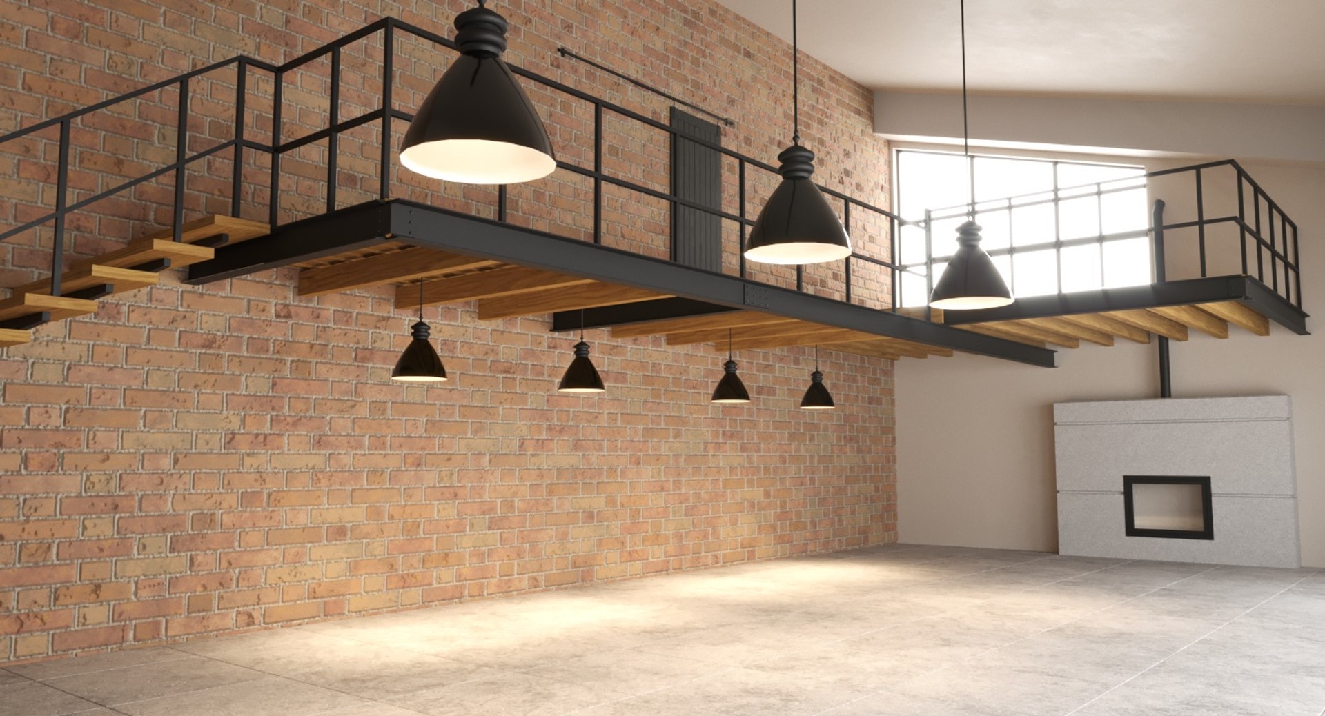 Interior Loft 3D Model - TurboSquid 1299767