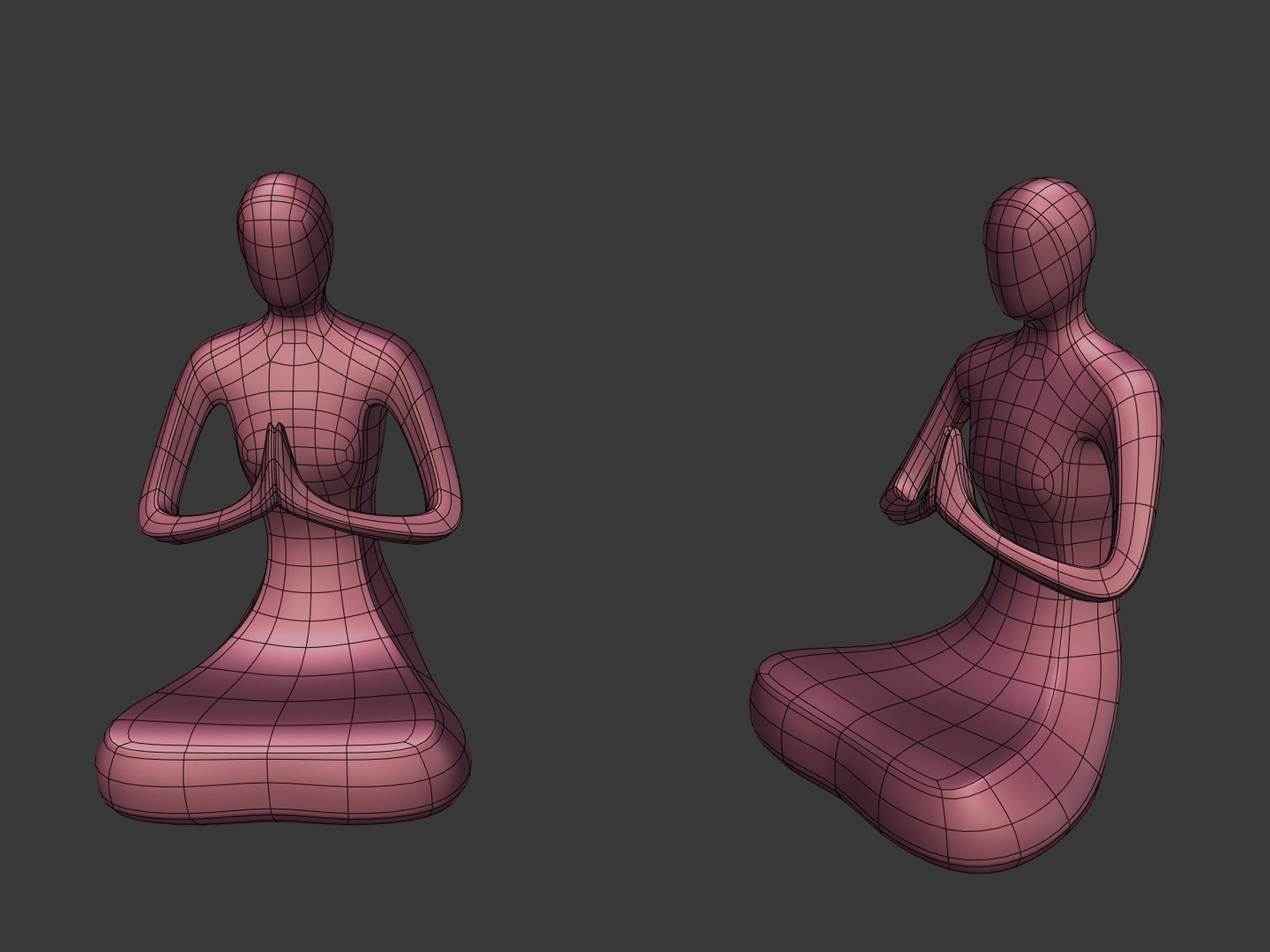 3D Abstract Meditation Statue - TurboSquid 1314969