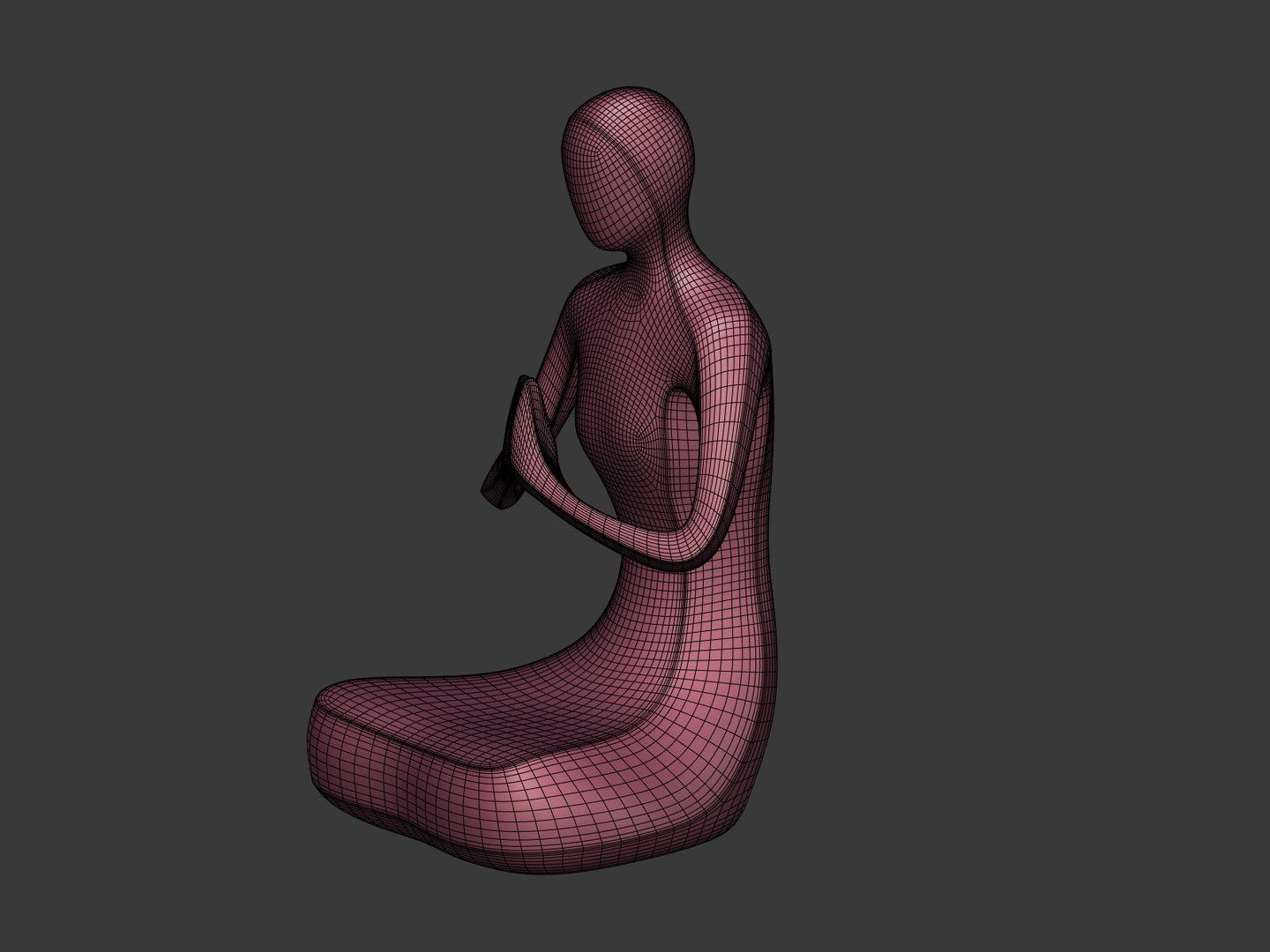 3D Abstract Meditation Statue - TurboSquid 1314969