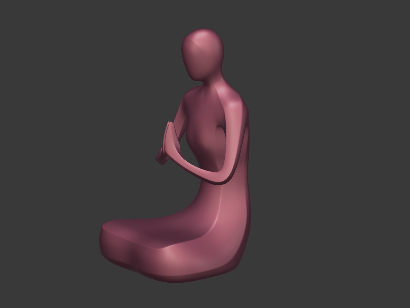 3D Abstract Meditation Statue - TurboSquid 1314969