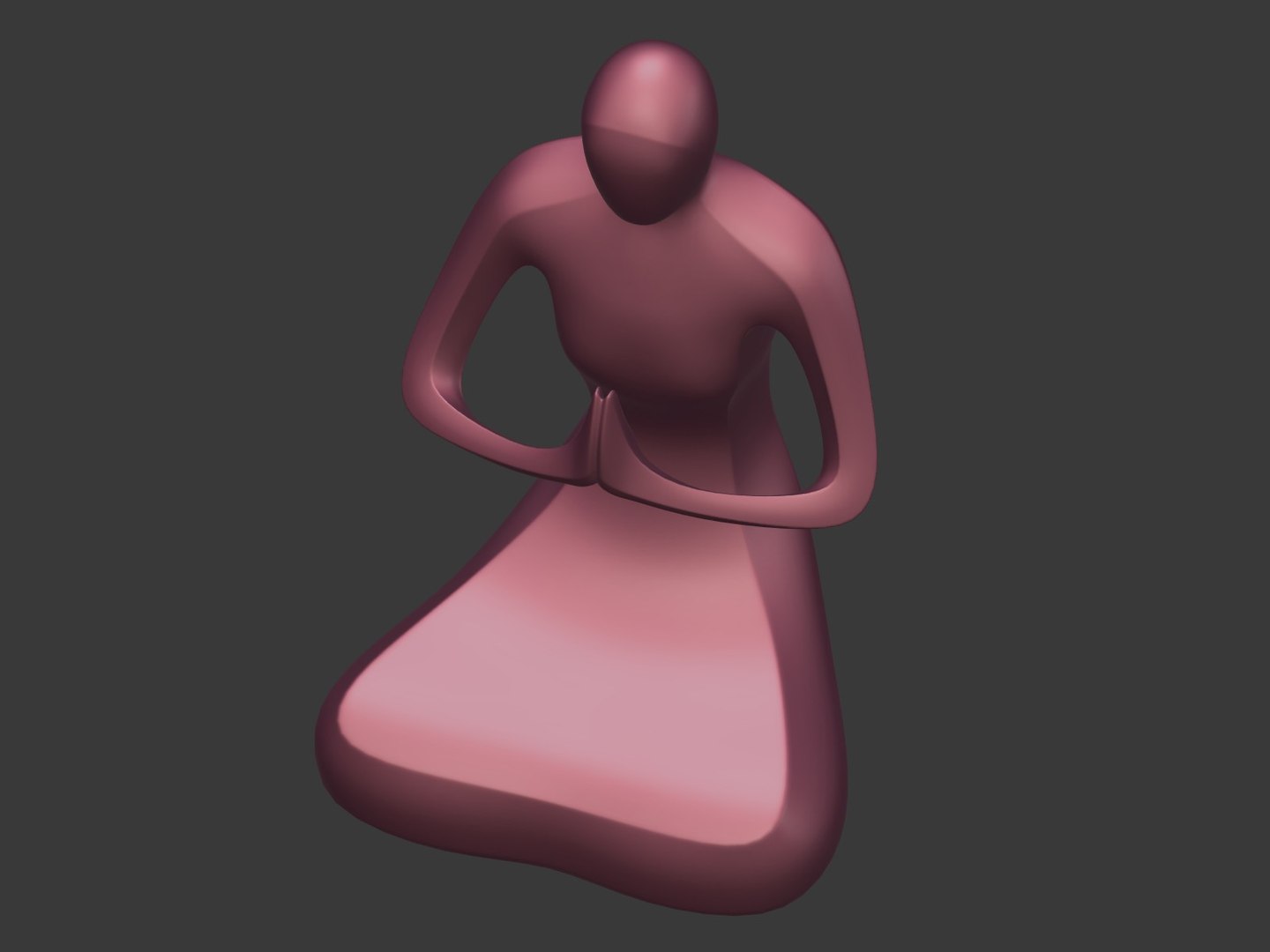 3D Abstract Meditation Statue - TurboSquid 1314969