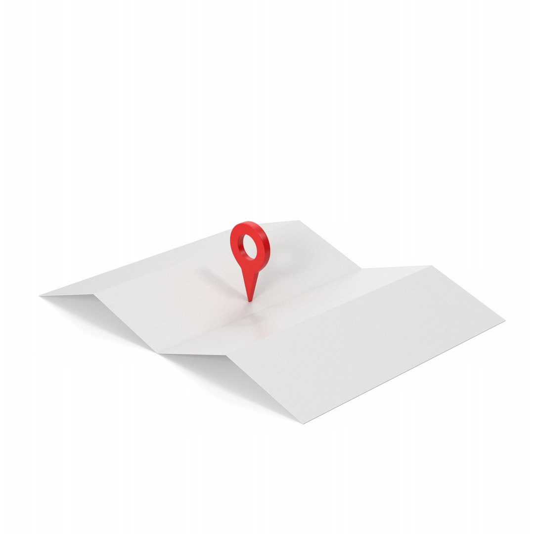 3D Map Paper And Pin Model - TurboSquid 2193329