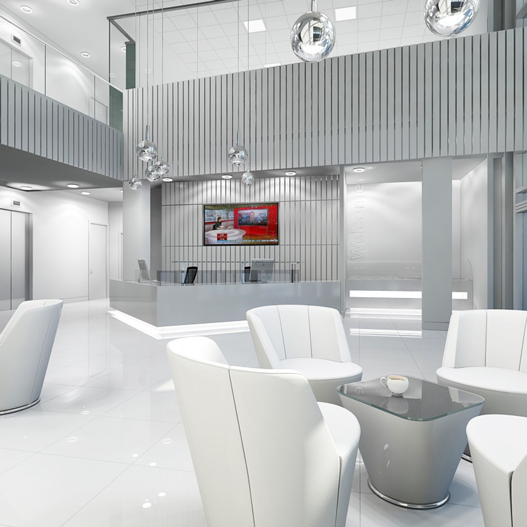 Office Interior Reception 3d Model