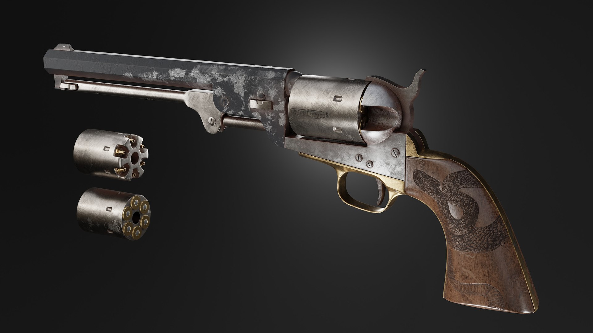 Colt 1851 Navy Pistol 3D Model - TurboSquid 2127152