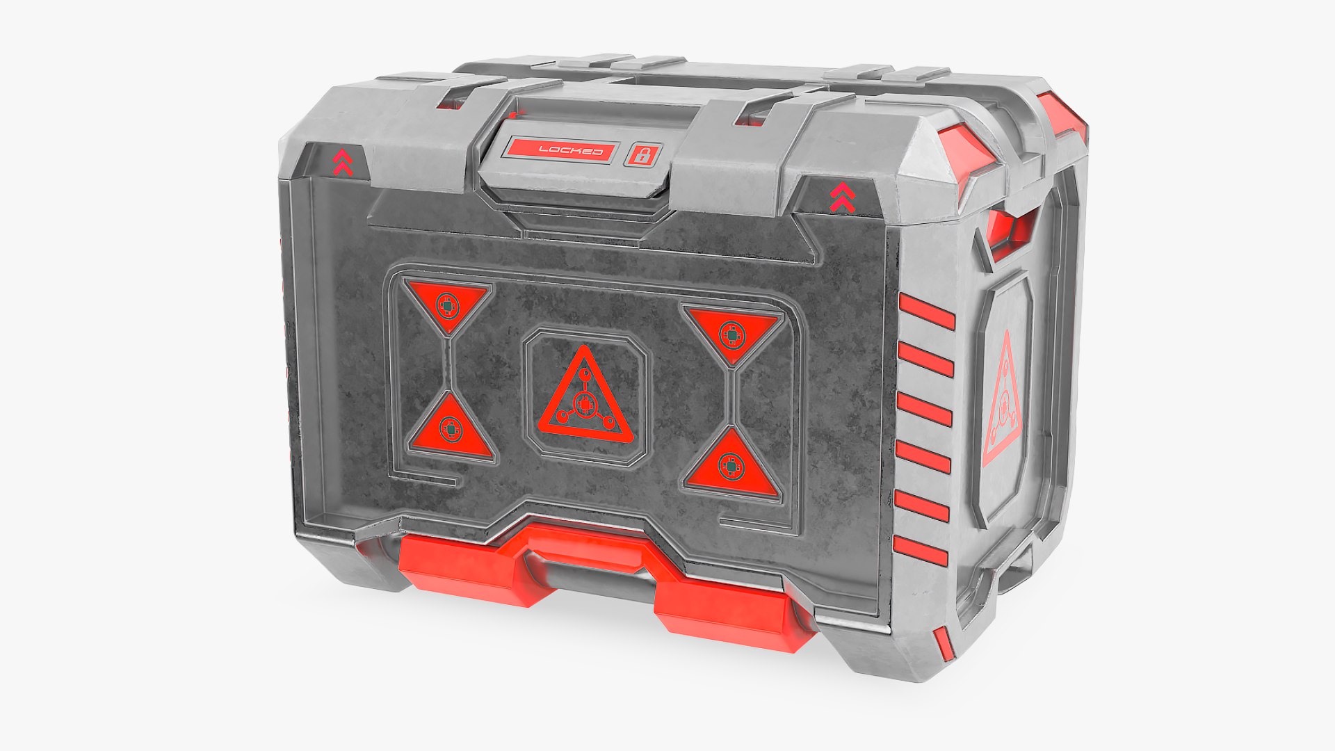 Metal Futuristic Storage Box Locked Model - TurboSquid 2352548