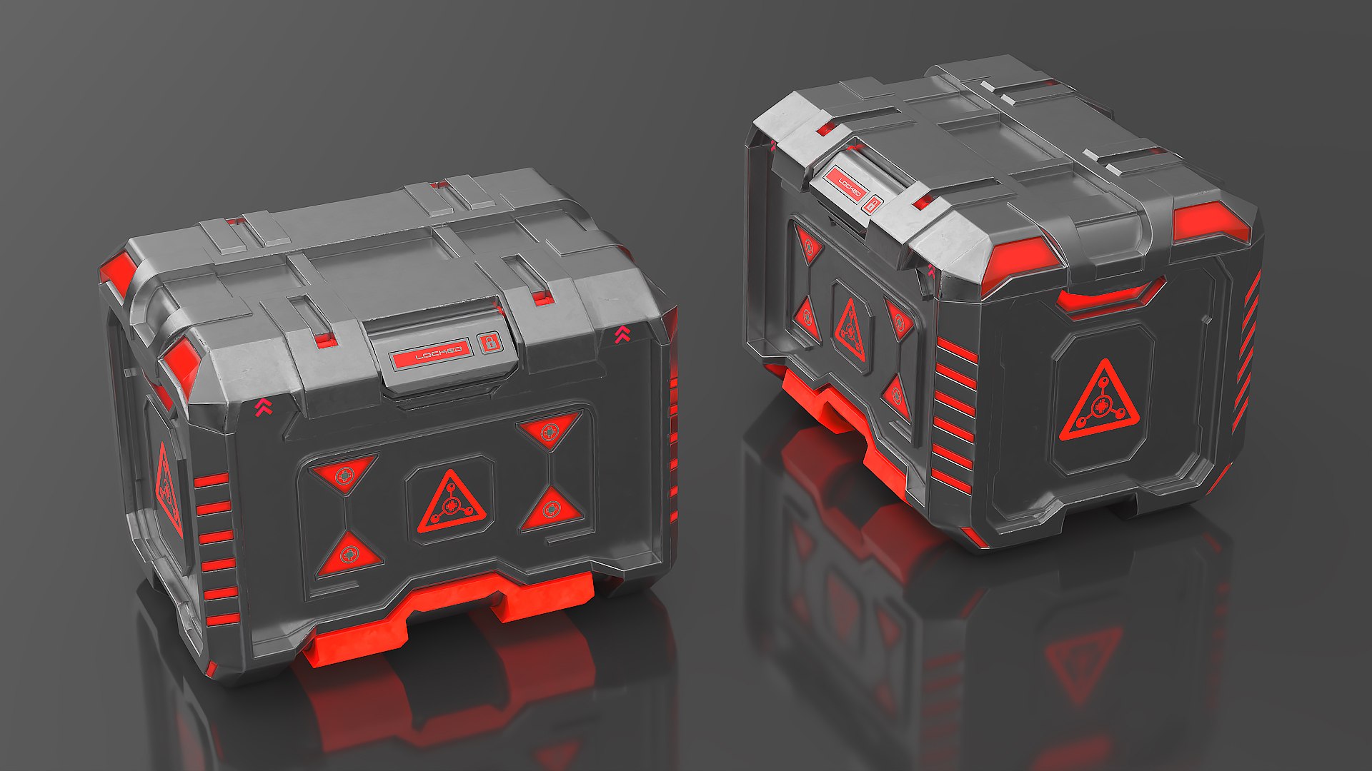 Metal Futuristic Storage Box Locked Model - TurboSquid 2352548