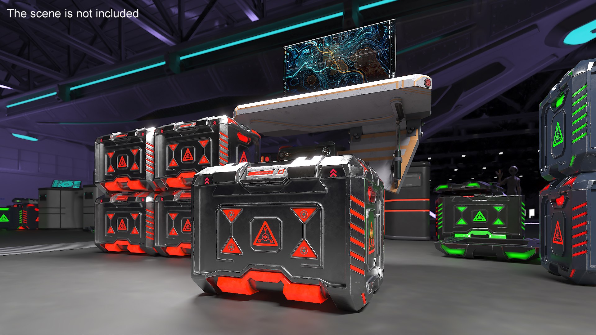 Metal Futuristic Storage Box Locked Model - TurboSquid 2352548