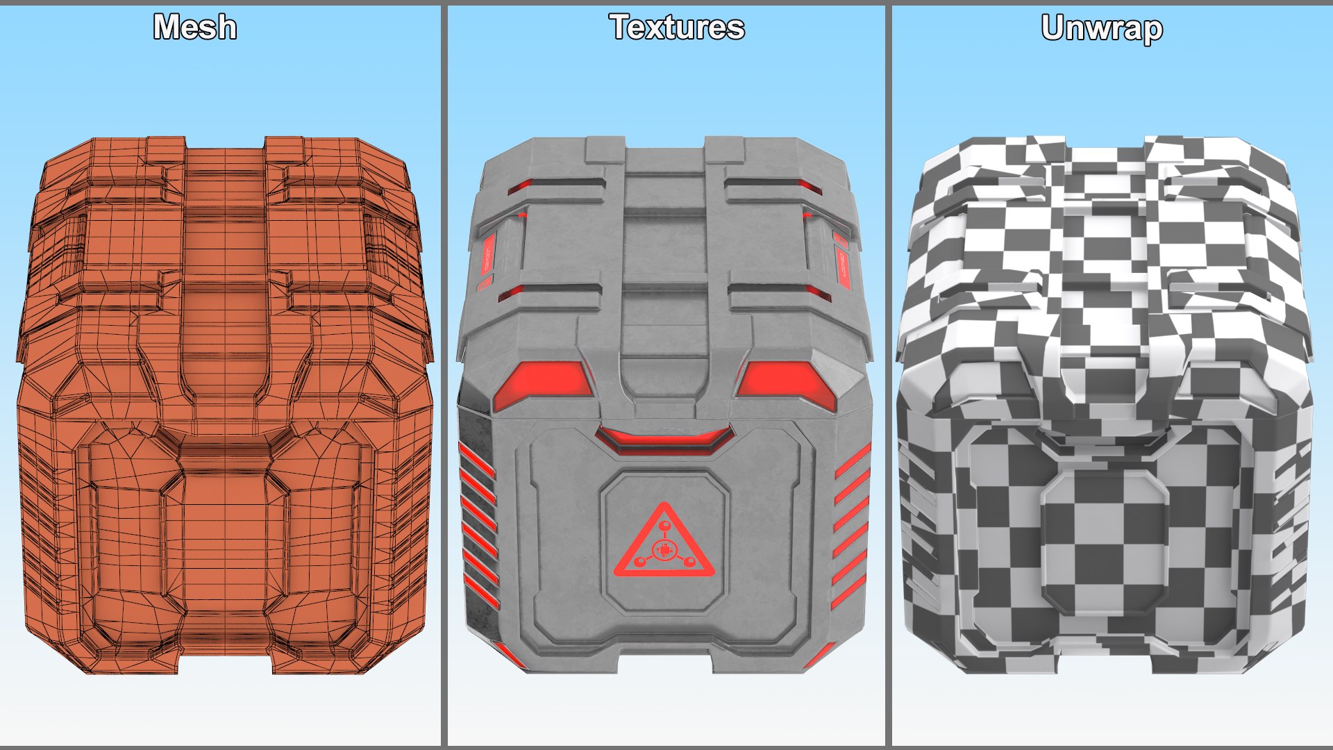 Metal Futuristic Storage Box Locked Model - TurboSquid 2352548