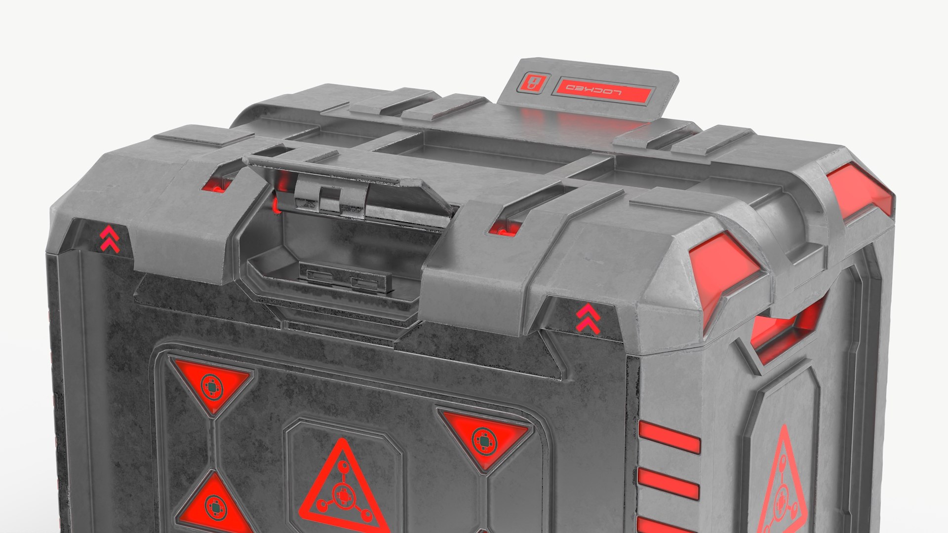 Metal Futuristic Storage Box Locked Model - TurboSquid 2352548