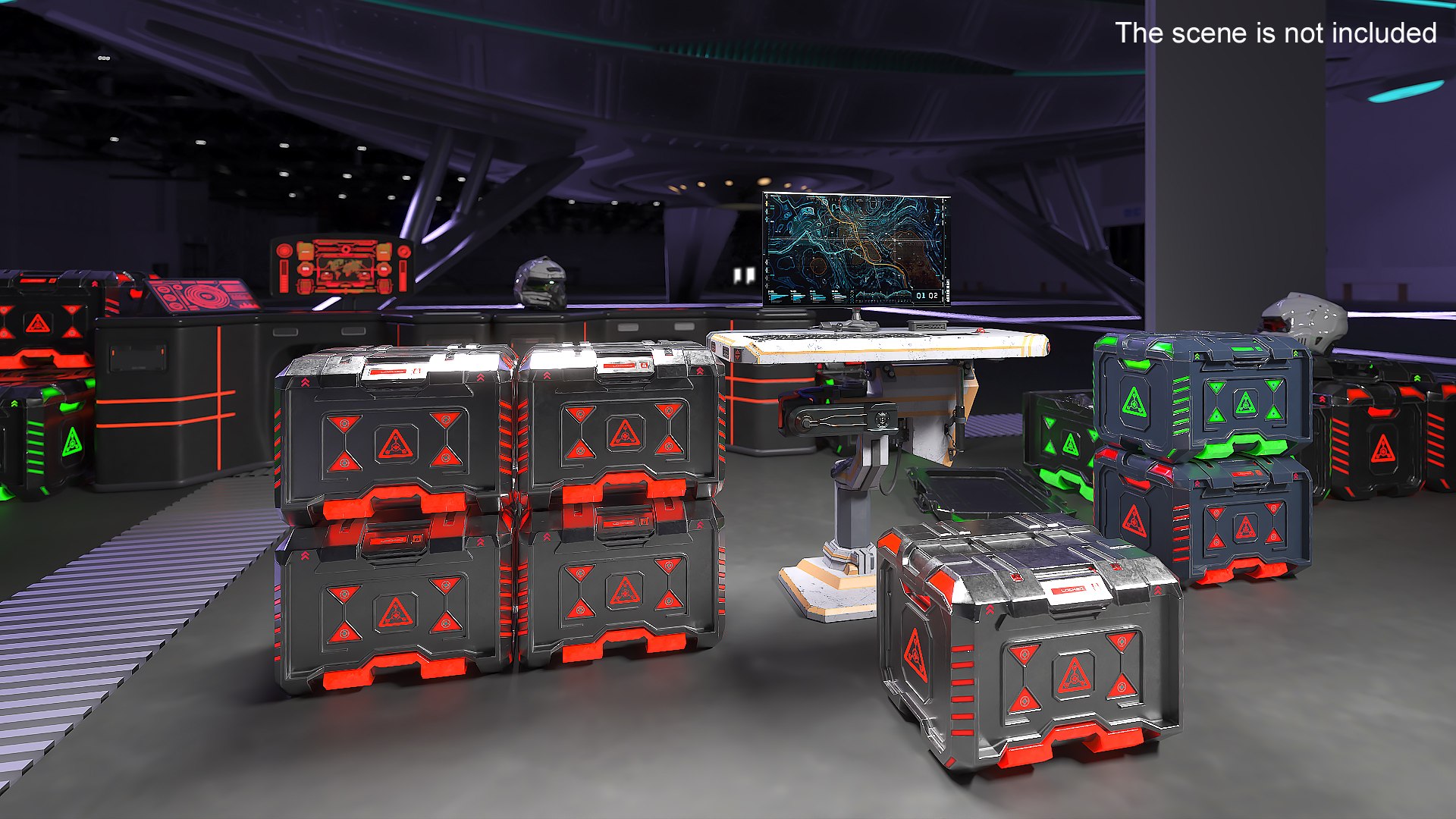 Metal Futuristic Storage Box Locked Model - TurboSquid 2352548