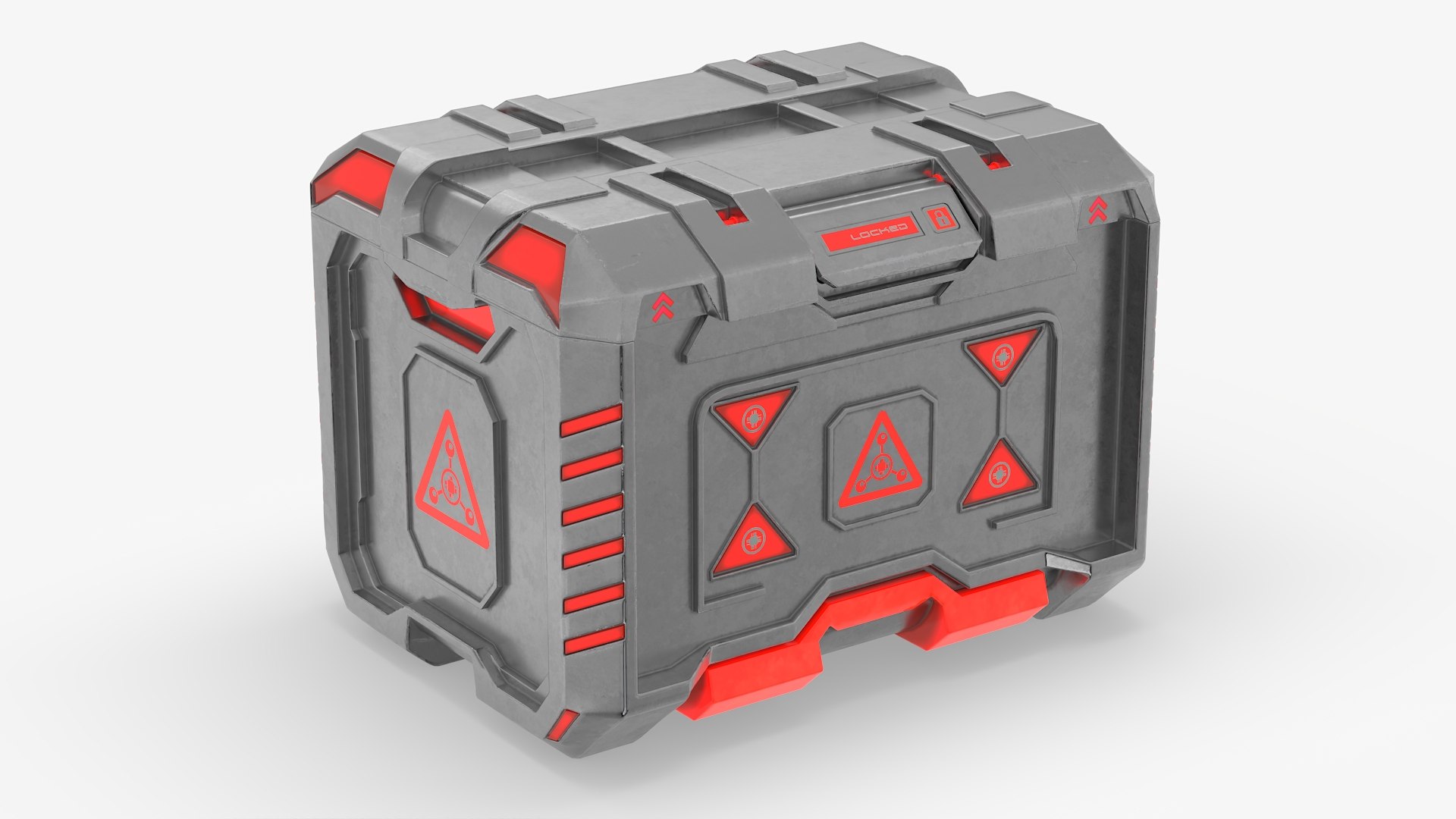 Metal Futuristic Storage Box Locked Model - TurboSquid 2352548