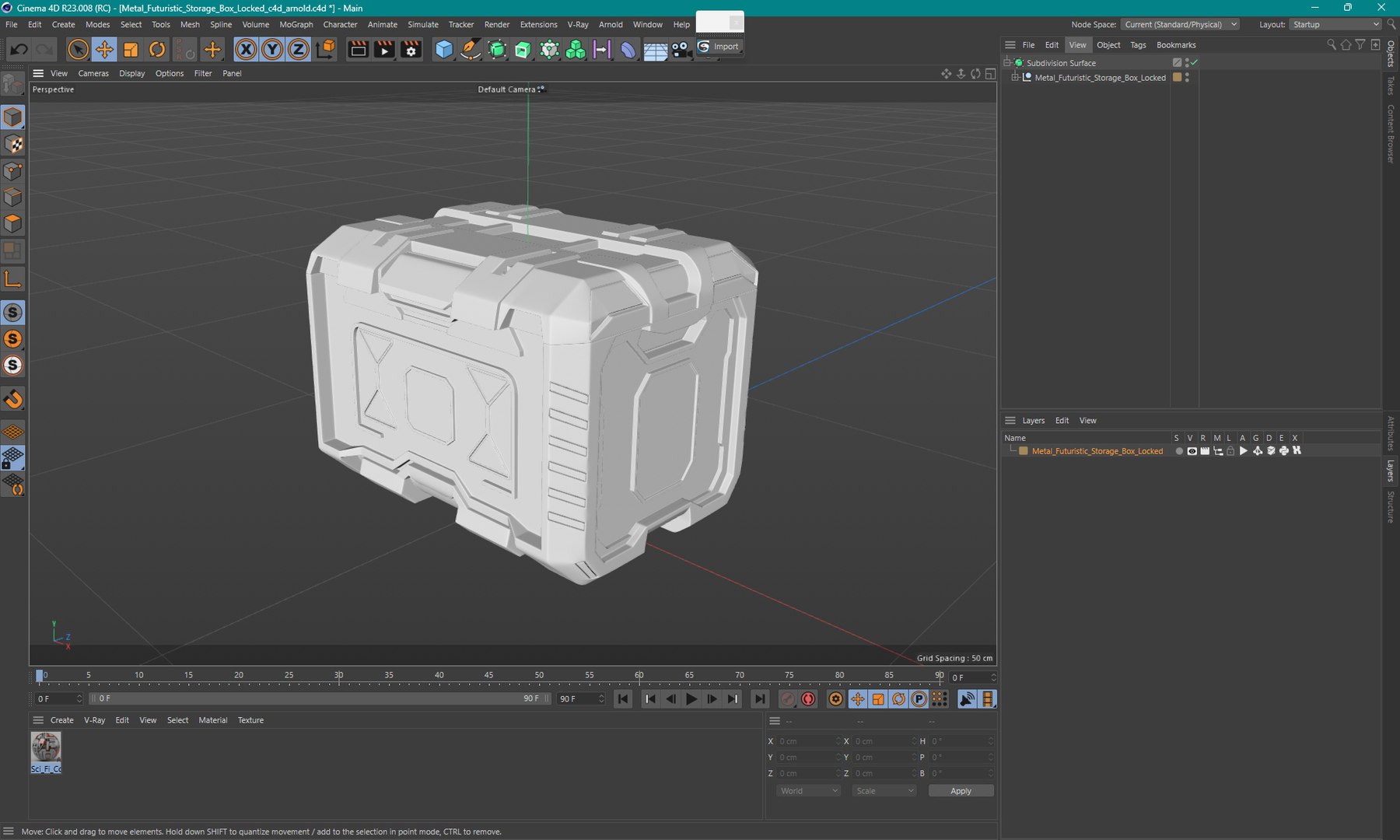 Metal Futuristic Storage Box Locked Model - TurboSquid 2352548