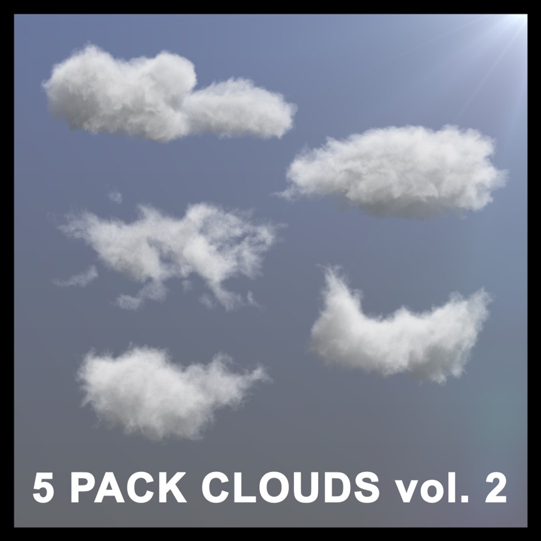 5 pack clouds vdb 3D model - TurboSquid 1249516