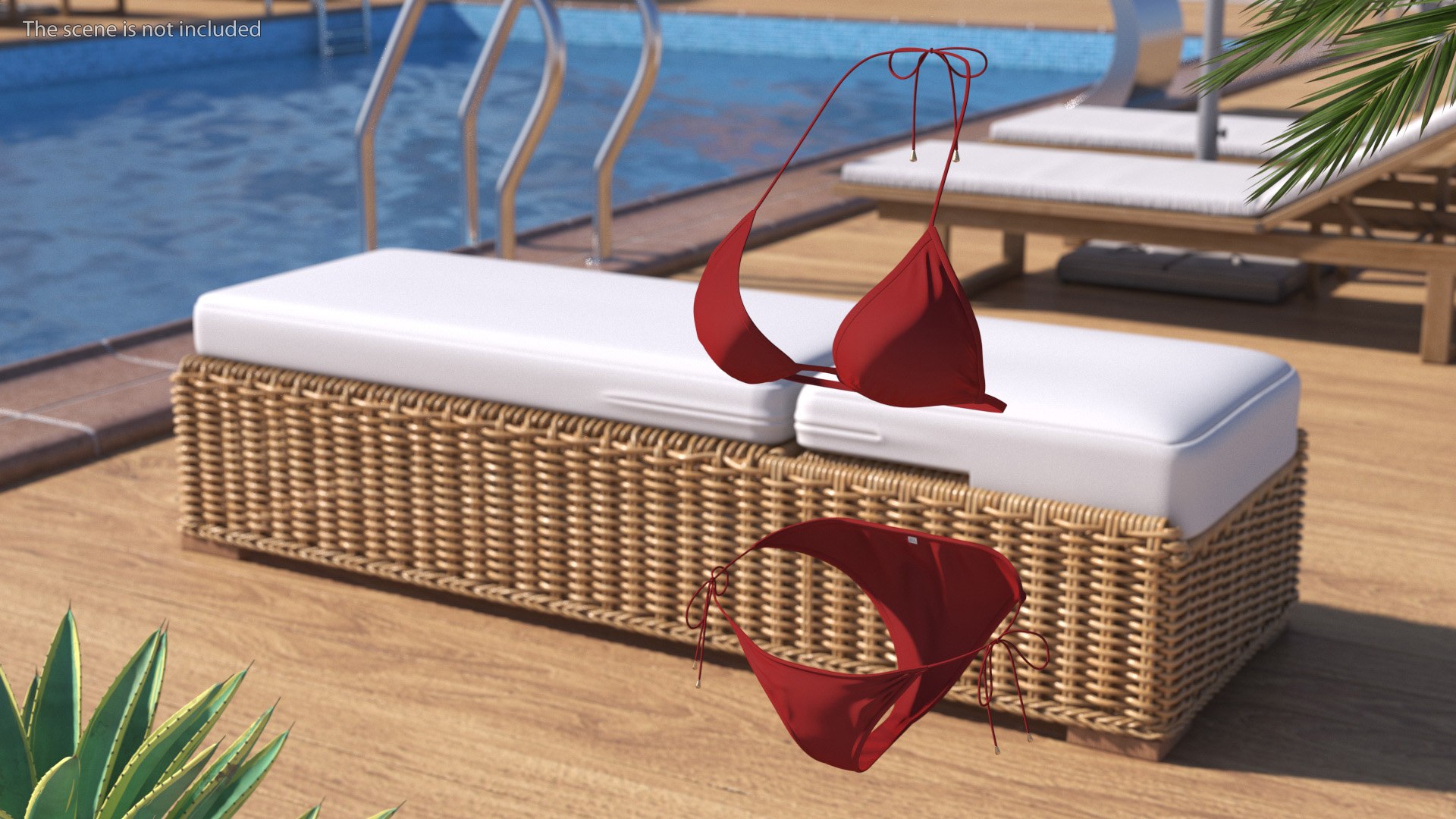 Red Triangle Bikini Suit 3D Model - TurboSquid 2386654