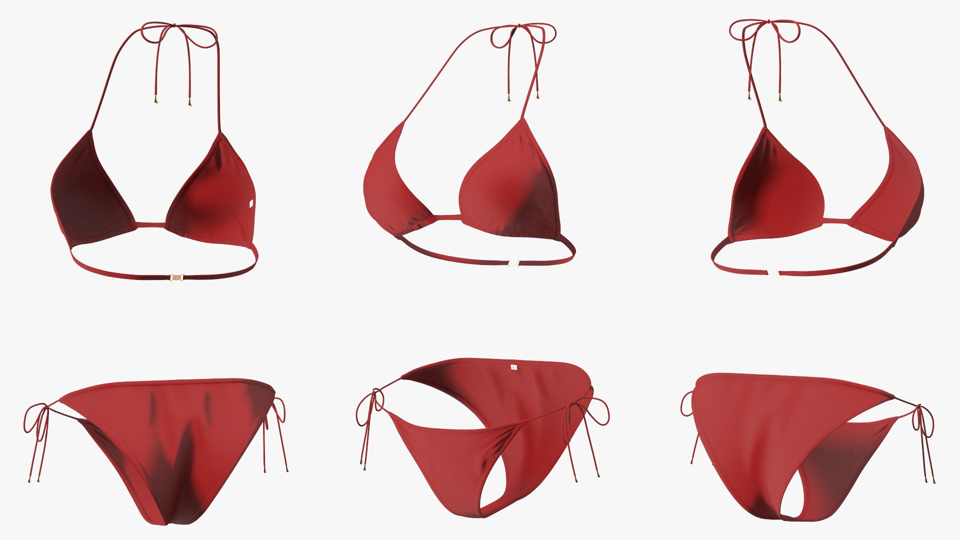 Red Triangle Bikini Suit 3D Model - TurboSquid 2386654