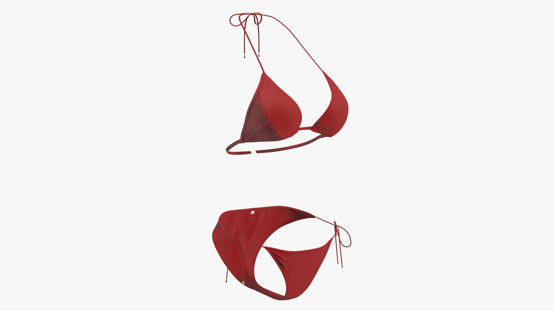 Red Triangle Bikini Suit 3D Model - TurboSquid 2386654