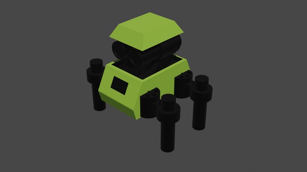 modelo 3d Bot de ciencia ficción Low Poly - Variante verde - TurboSquid ...