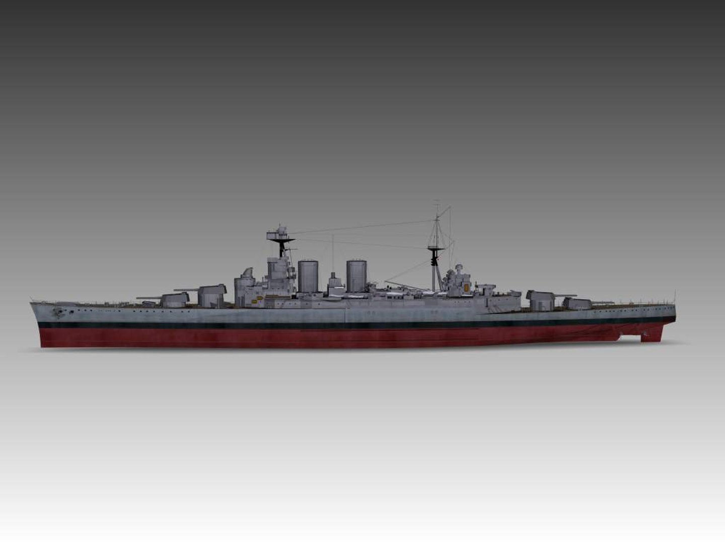 3ds Max Hms Hood Battleship