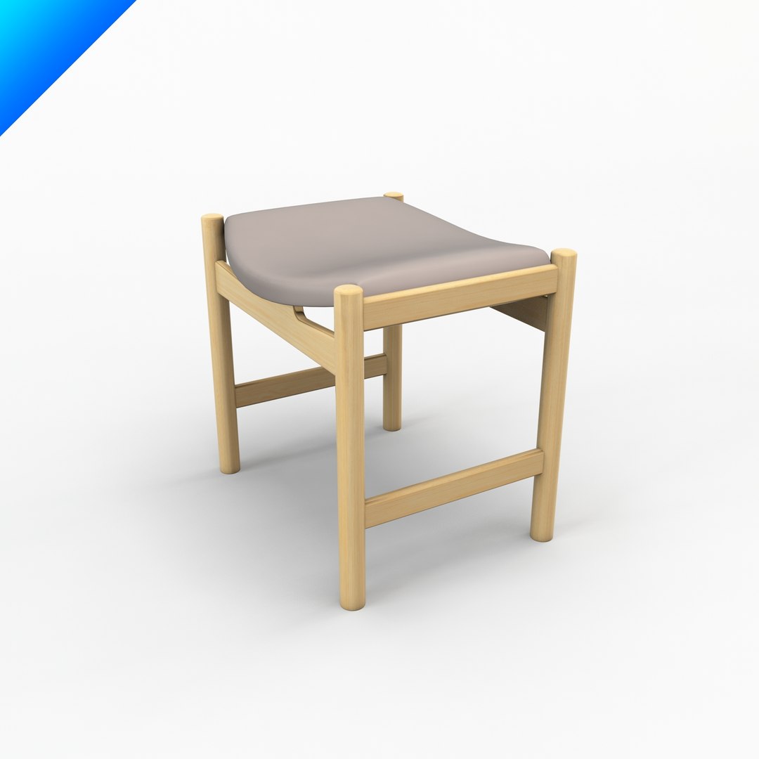 ch54 hans wegner stool 3ds