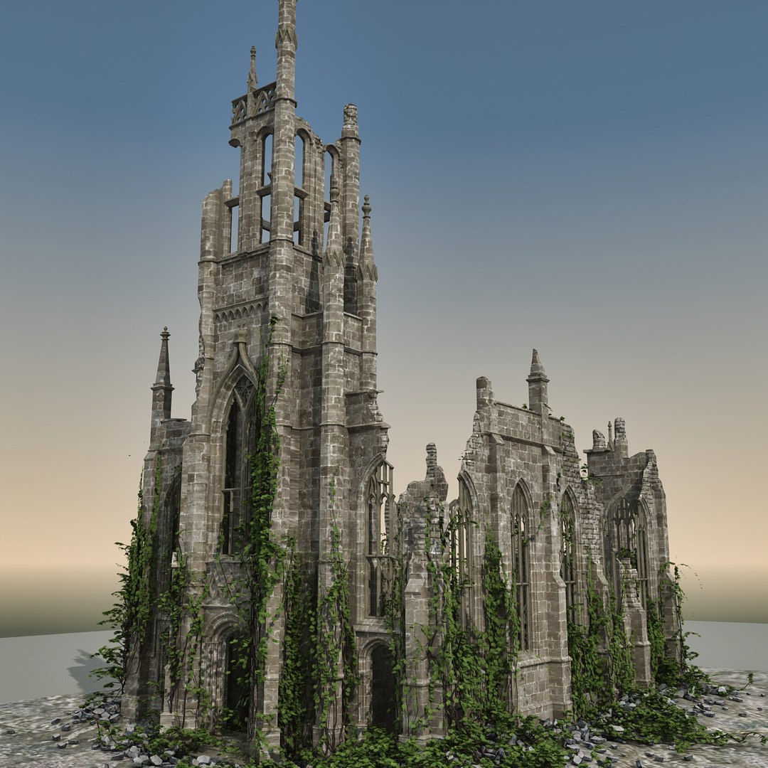 Medieval Ruined Church 3d Model